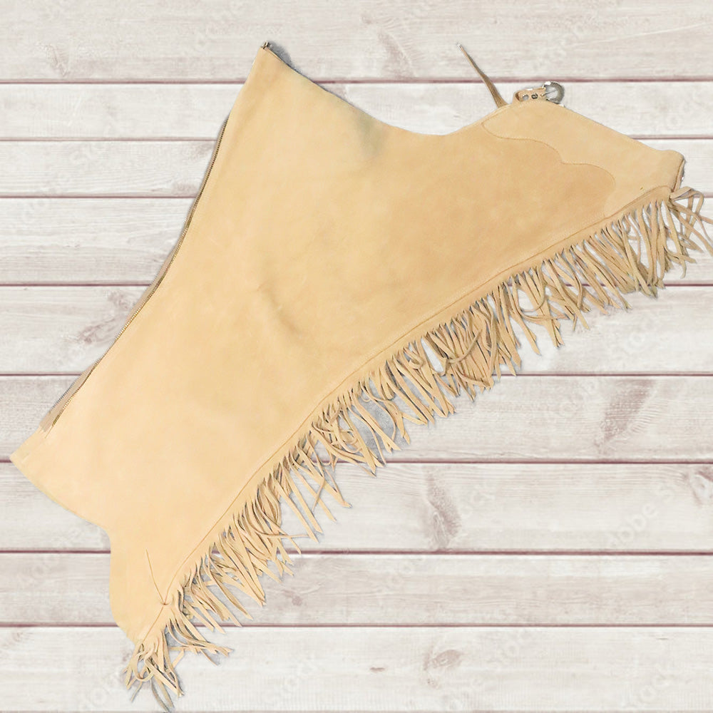 Woods Western Cream Suede Chaps with Fringe – Good Apple Equine